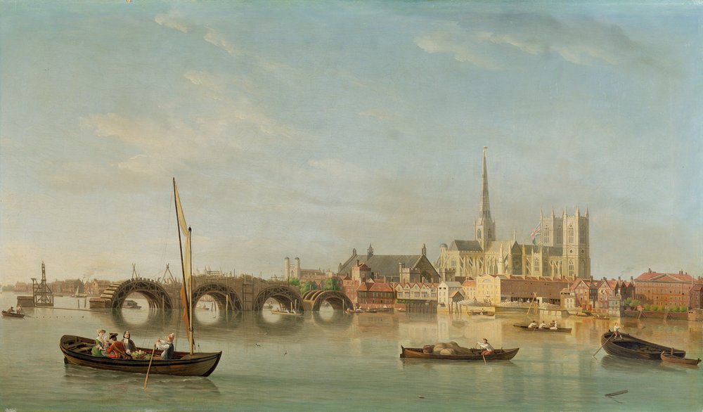 The Building of Westminster Bridge with an Imaginary View of Westminster Abbey